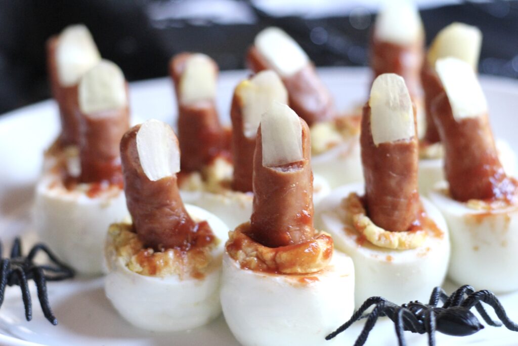 Bloody Finger Deviled Eggs – Diary of a Mad Hausfrau