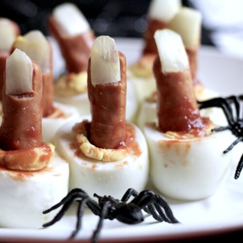 Bloody Finger Deviled Eggs – Diary of a Mad Hausfrau